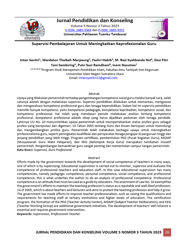 Supervisi Tingkatkan Profesionalisme Guru | PDF