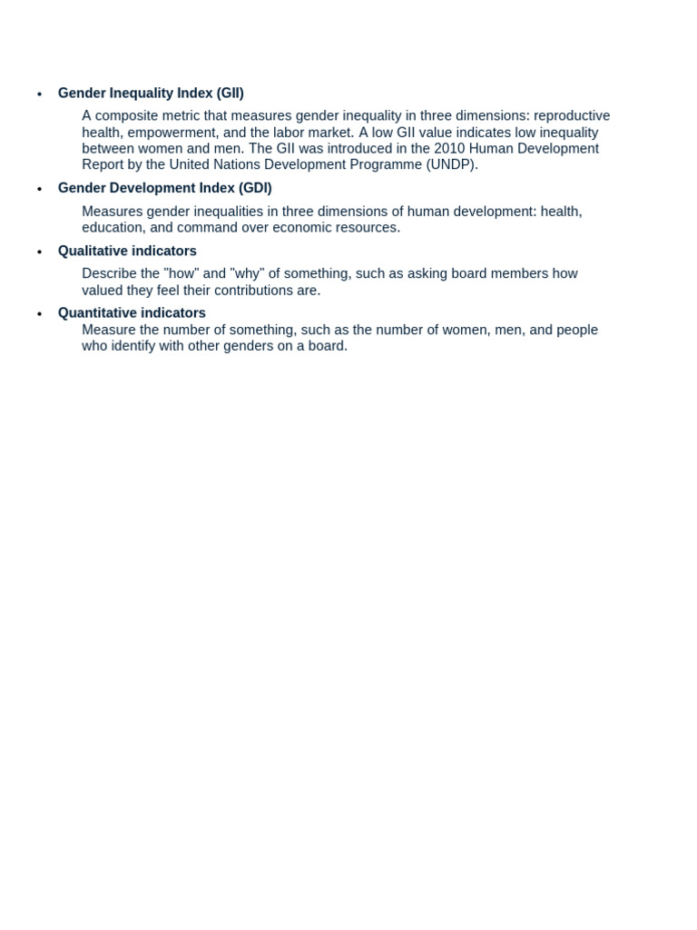 Gender Inequality and Development Metrics | PDF
