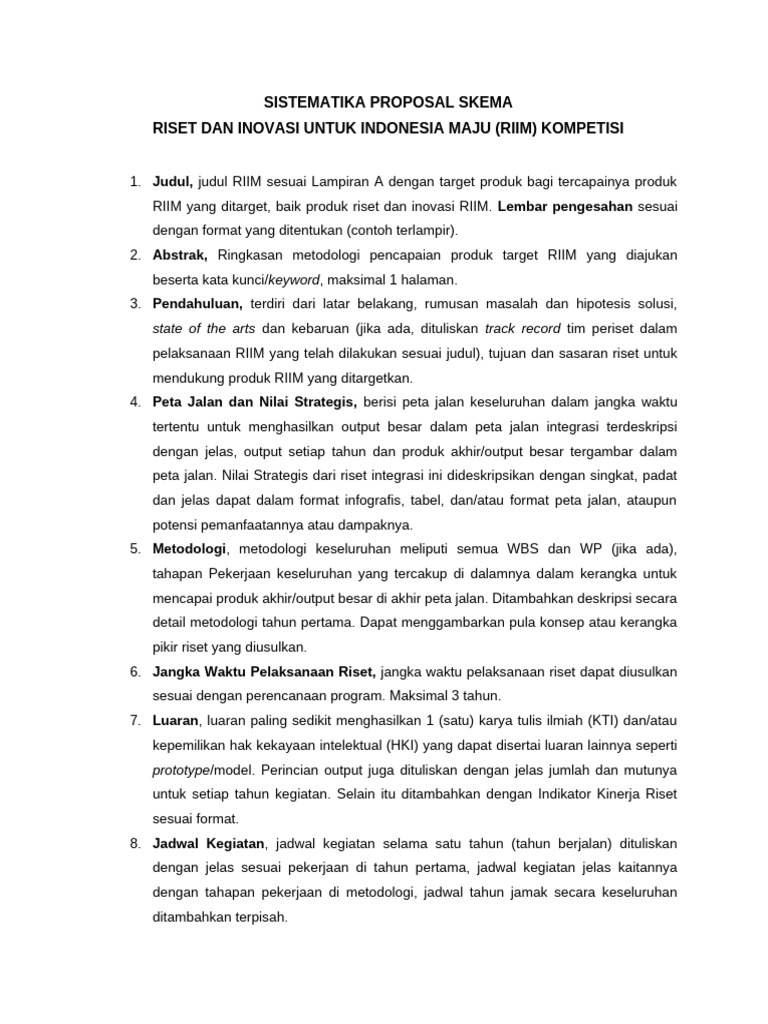 Panduan Proposal Riset RIIM | PDF