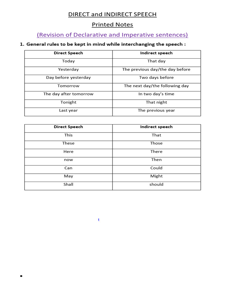 Grammar Notes - Declarative + Imperative Sentences | PDF | Semantic ...
