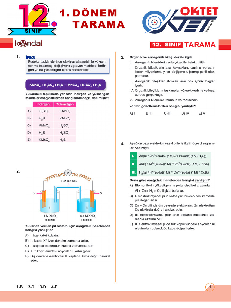 Sinif 1. Dönem Tarama | PDF
