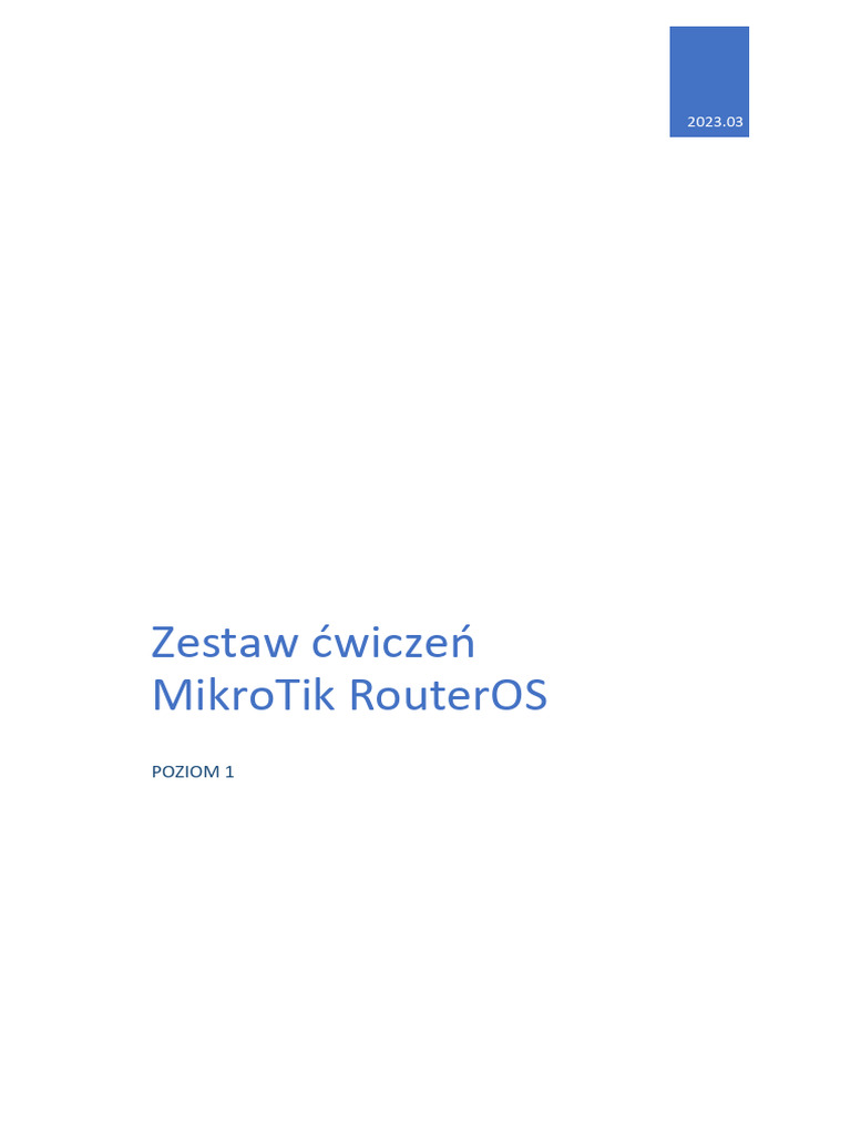 Instrukcja Konfiguracji Urzadzen Typu Microtik | PDF