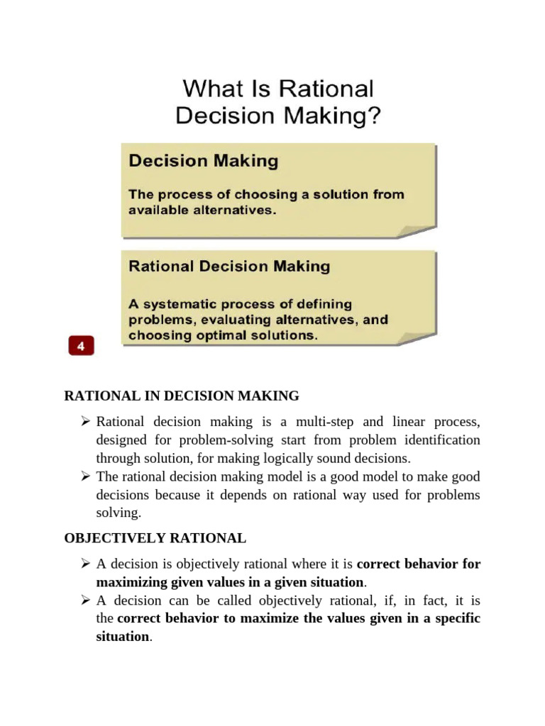 Rational Decision Making | PDF