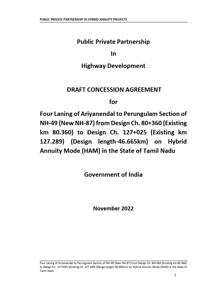 November 2022: Public Private Partnership in Hybrid Annuity Projects ...