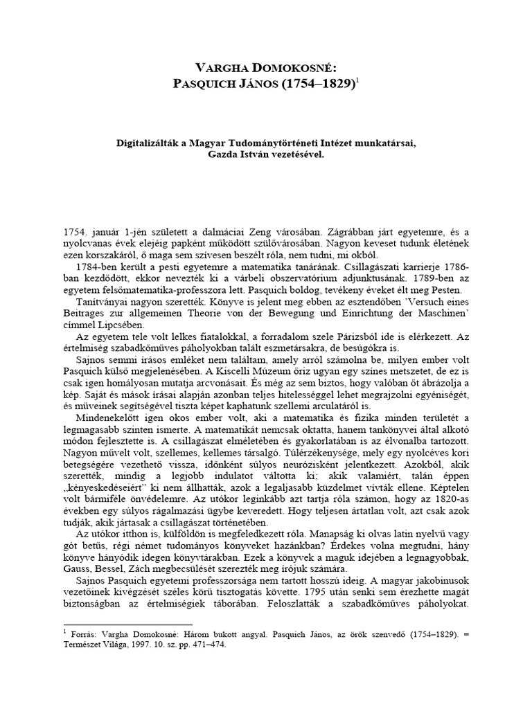 Vargha - Pasquich János | PDF