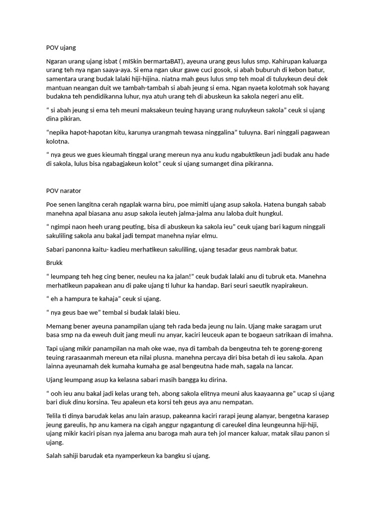 NASKAH SUNDA Ujang Jeung Gareng | PDF