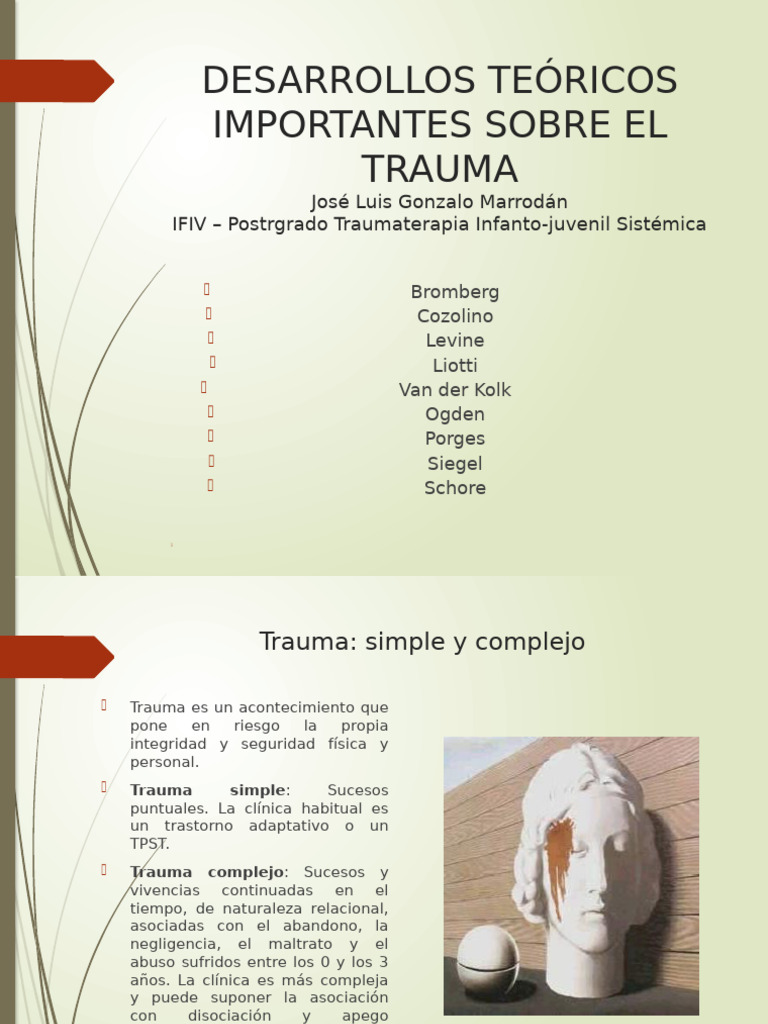 Teorías del Trauma en Infancia | PDF | Las emociones | Trauma psicólogico
