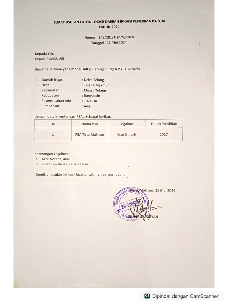 P3A TIRTA MAKMUR DS TELANG MAKMUR | PDF