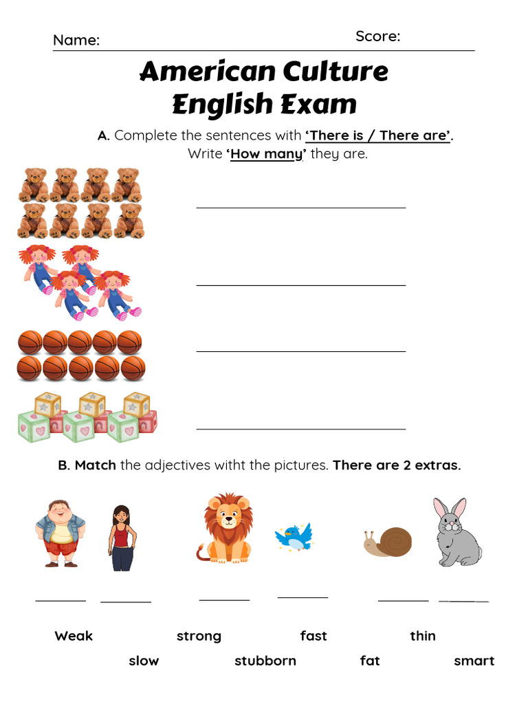 English Exam: Complete Sentences & Questions | PDF