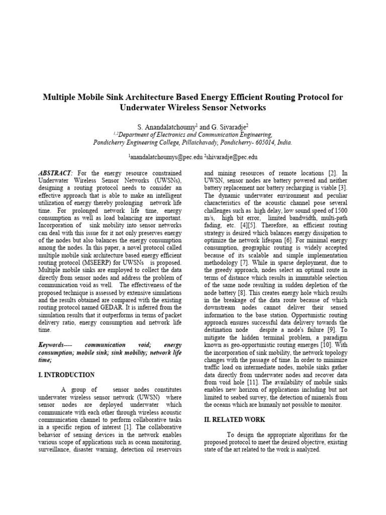 Multiple Mobile Sink Architecture Based Energy Efficient Routing Protocol For Underwater