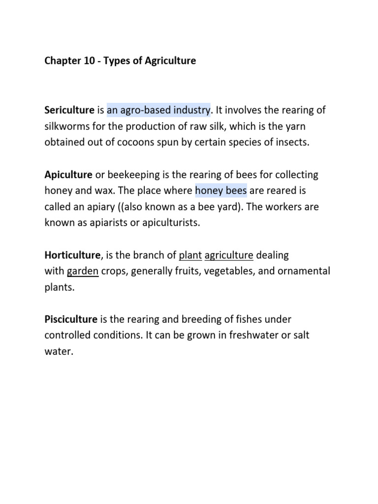 Types of Agriculture Explained | PDF | Agriculture | Intensive Farming
