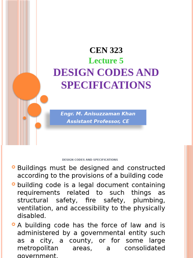 Design Codes and Specifications, Loads, Safety Margin | PDF ...
