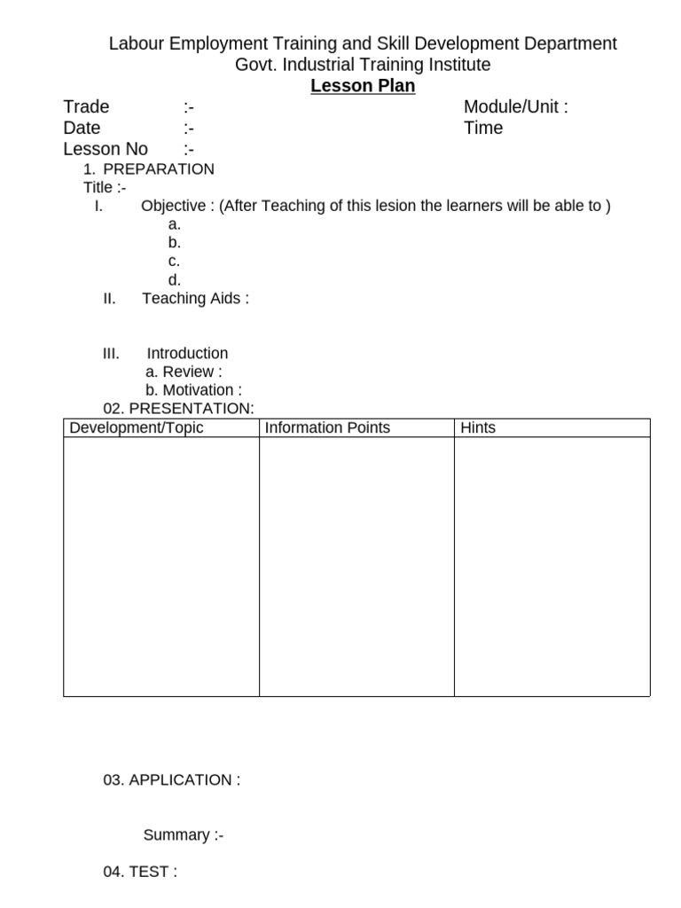 Lession & Demostration Plan | PDF