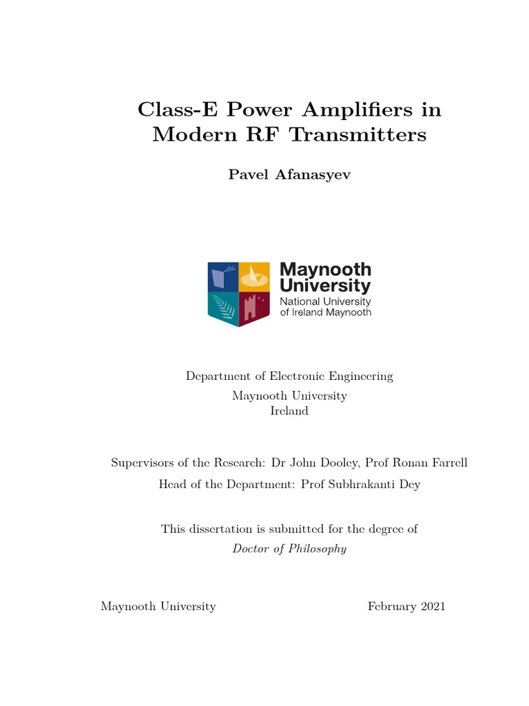 Thesis_ClassE | PDF | Modulation | Amplifier