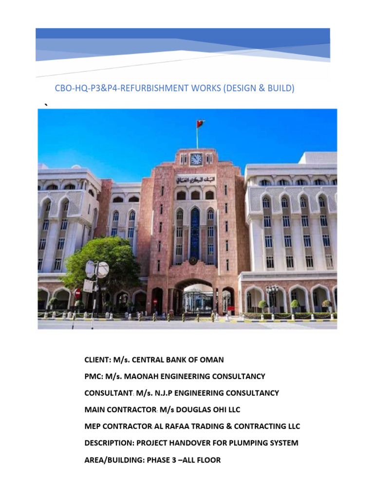 Plumbing System Handover | PDF | Water Heating | Pump