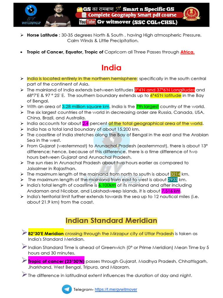 Geography PDF GV Kaksha - 12 | PDF