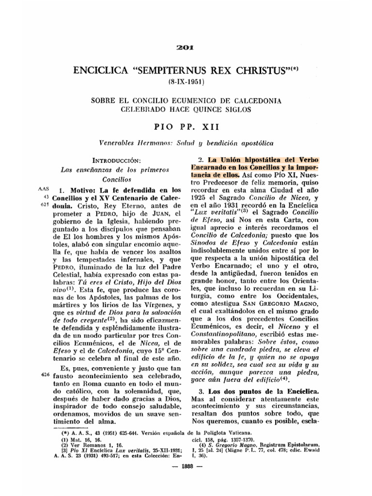 Sempiternus Rex Christus: Fe y Concilio | PDF | Cristo (título ...