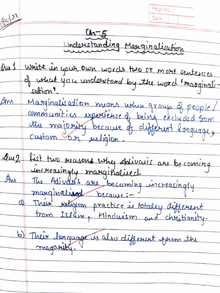Civics ch-5 Understanding Marginalisation | PDF