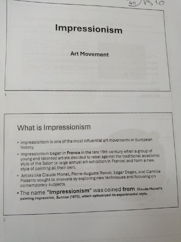 Impressionism Art Movement | PDF