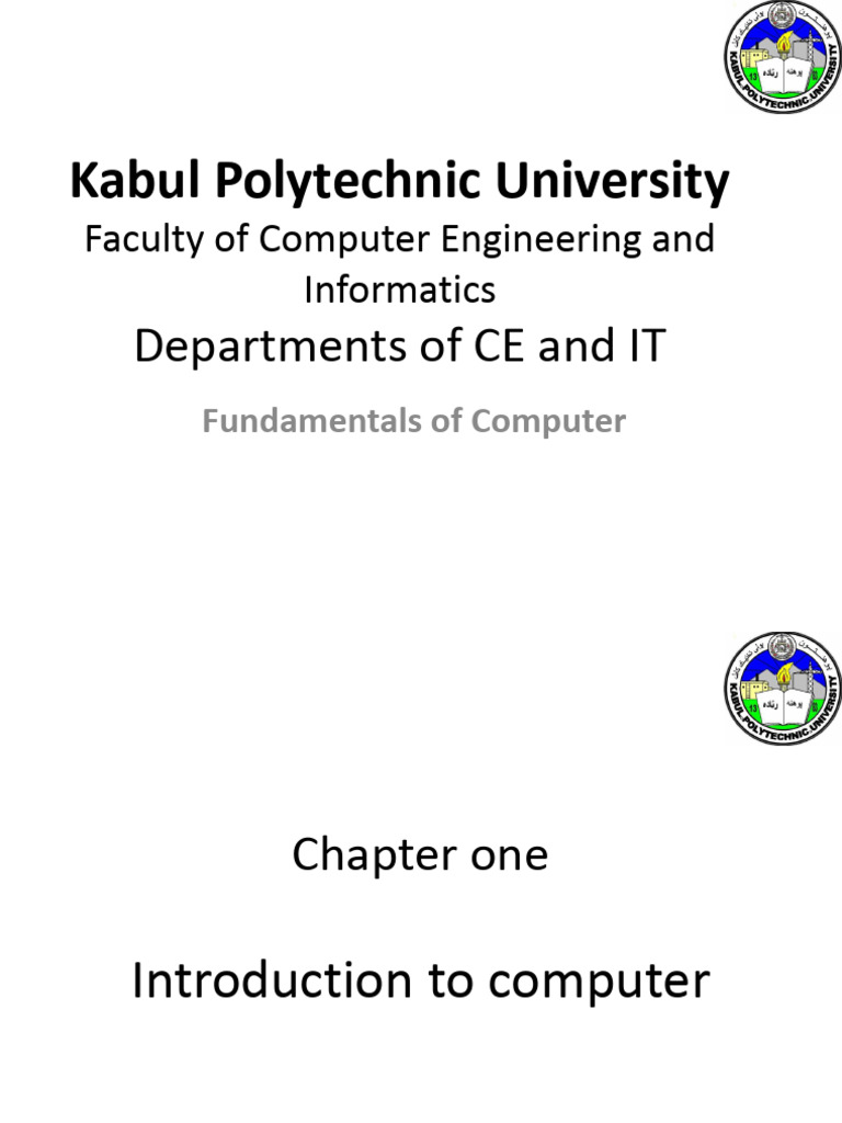 Kabul Polytechnic University: Faculty of Computer Engineering and Informatics | PDF ...