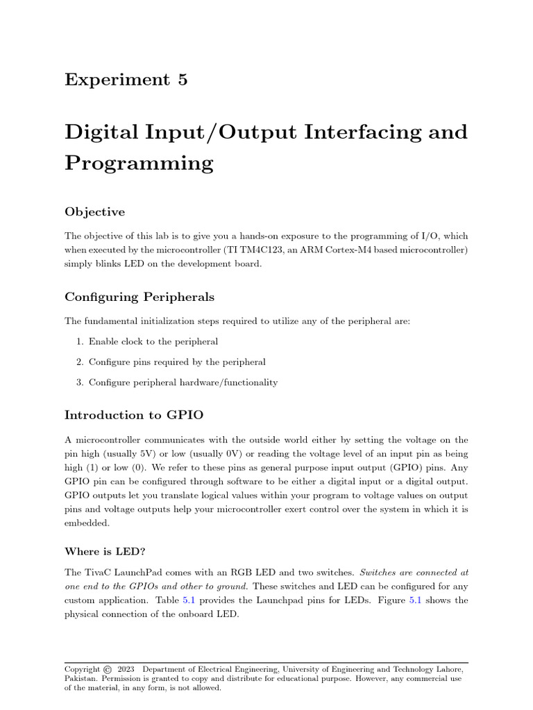 Experiment 5 Digital Input-Output Interfacing and Programming | PDF ... Experiment 5 Digital Input-Output Interfacing and Programming | PDF ...