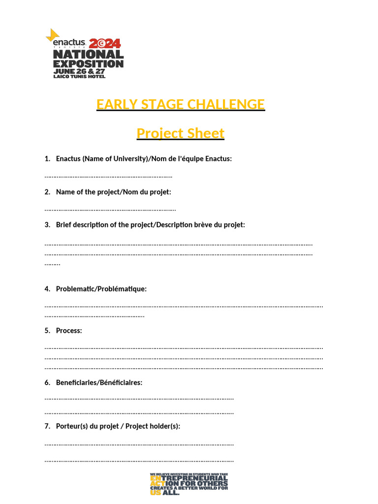 Template Fiche de Projet | PDF
