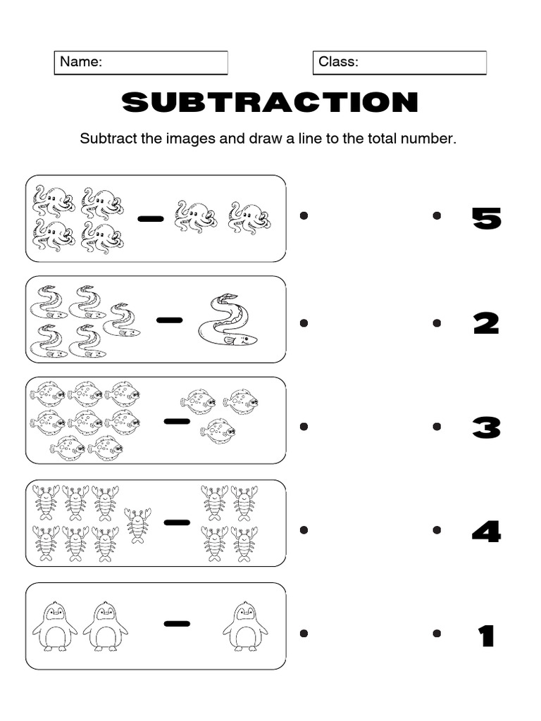 Subtraction Worksheet | PDF