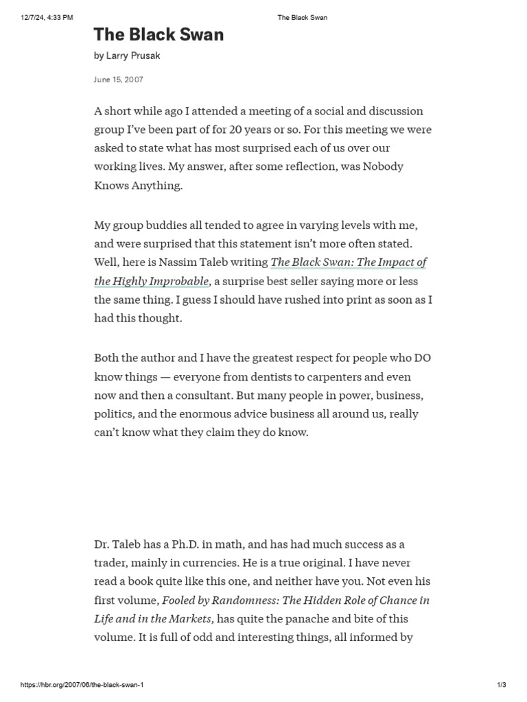 The Black Swan | PDF