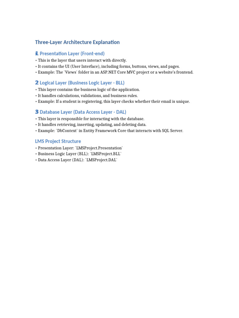 Three Layer Architecture | PDF