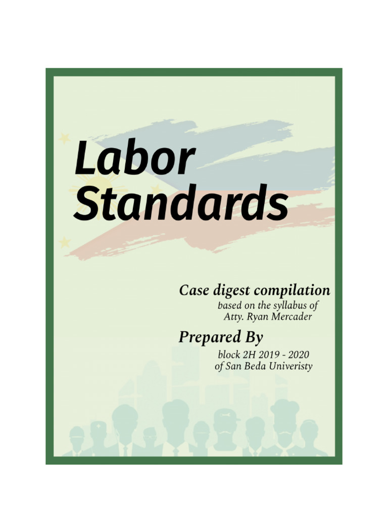 LabStand-Agra - Mercader Case Digests (2H1920) | PDF | Employment ...