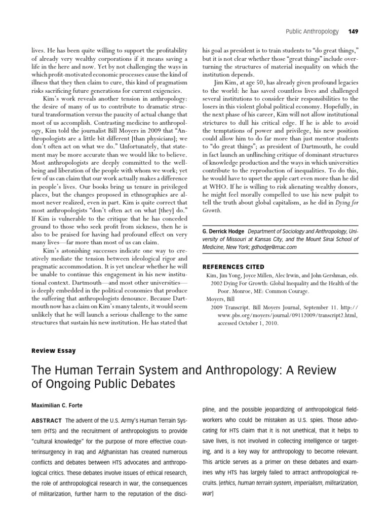 The Human Terrain System and Anthropolog | PDF | Liberal Arts Education