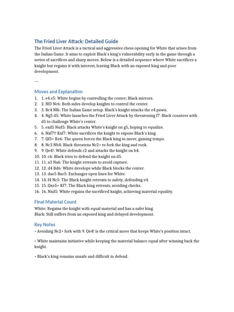 Fried Liver Attack: Tactical Guide | PDF