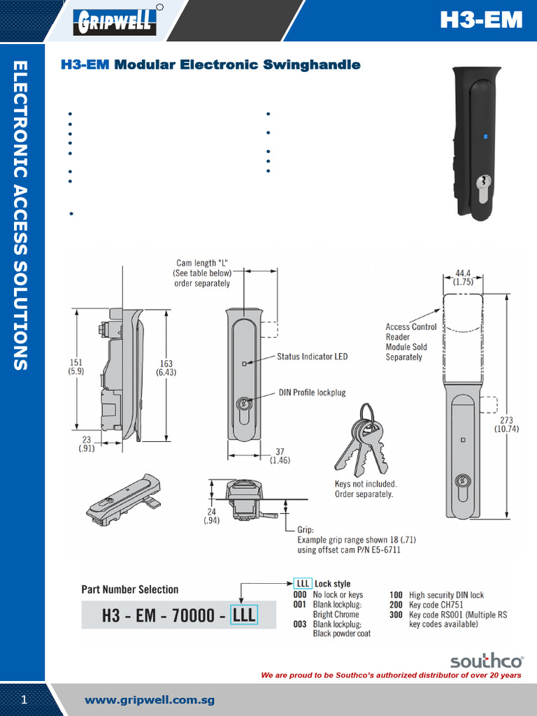 Gripwell - H3-EM Modular Electronic Swinghandle | PDF | Electricity ...