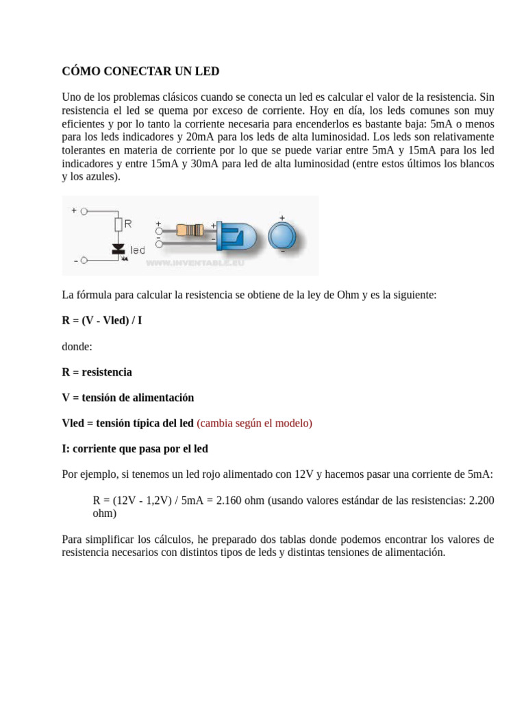 Cómo Conectar Un Led | PDF