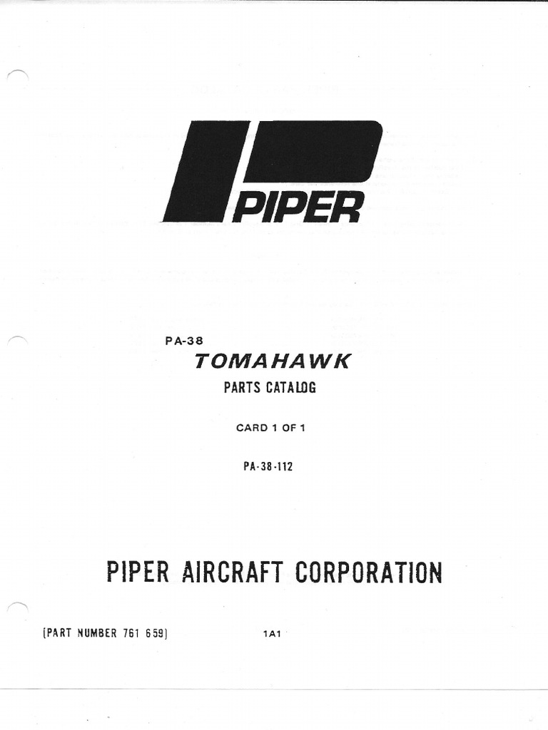 Piper PA-38 Tomahawk Parts Catalog | PDF