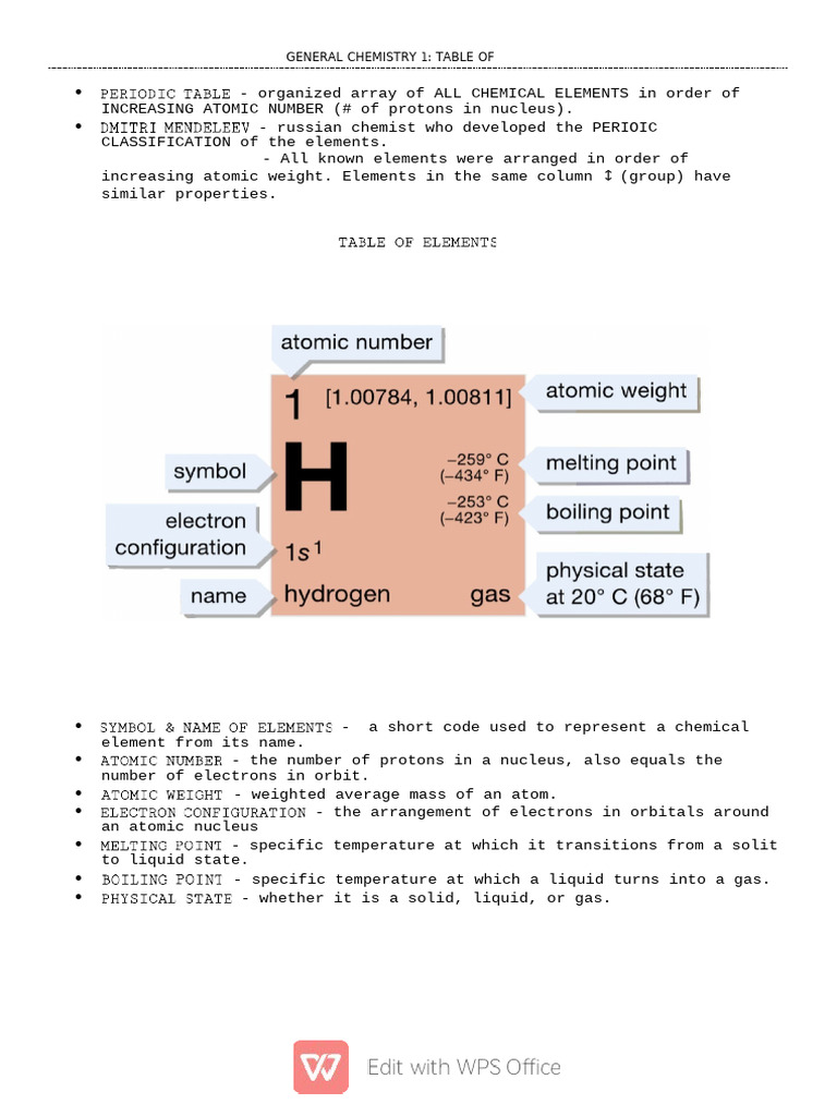 General Chemistry Lesson 3 Table of Elements | PDF | Chemical Elements ...