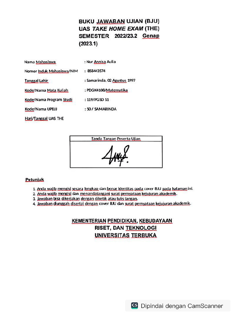 MTK UAS PGSD UT | PDF