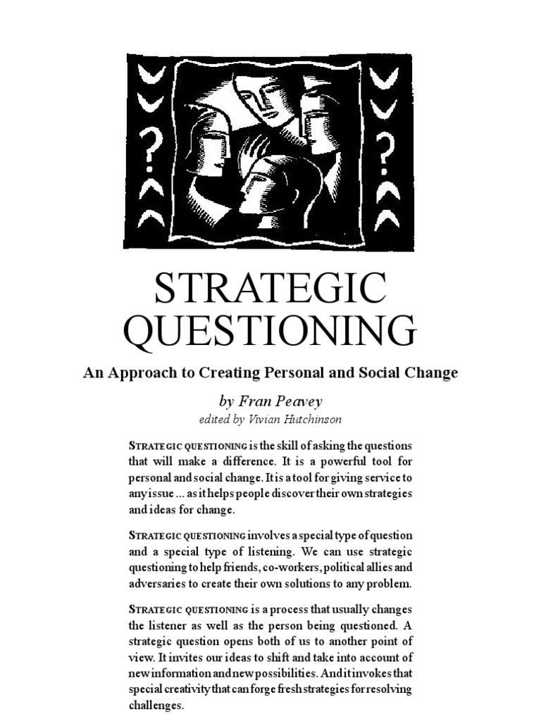 Strategic Questioning - Fran Peavey - Vivian Hutchinson | PDF ...
