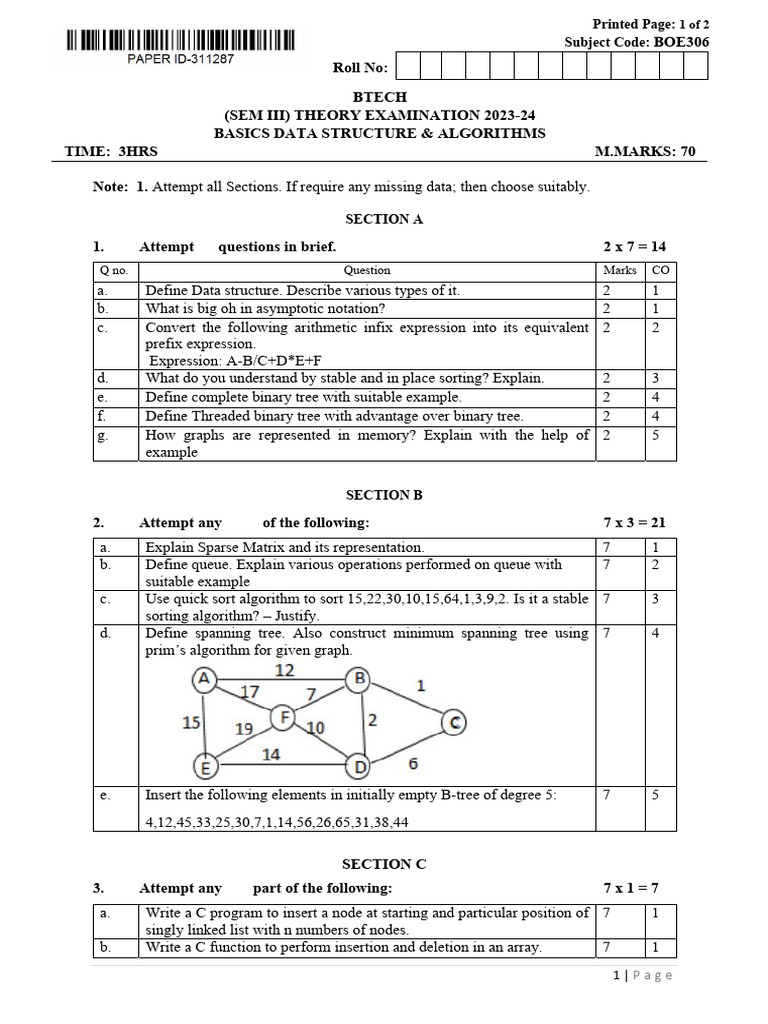 Boe306 Basics Data Structure Algorithms | PDF | Applied Mathematics | Algorithms And Data Structures