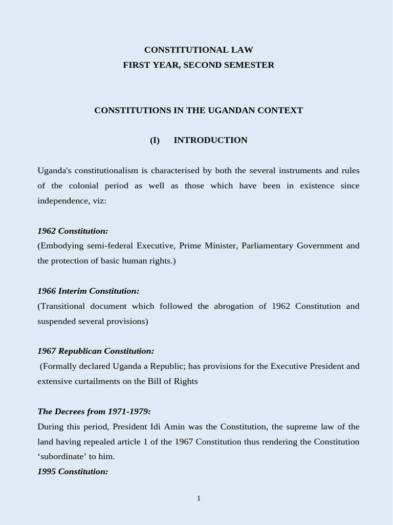 Uganda's Constitutional Evolution Explained | PDF