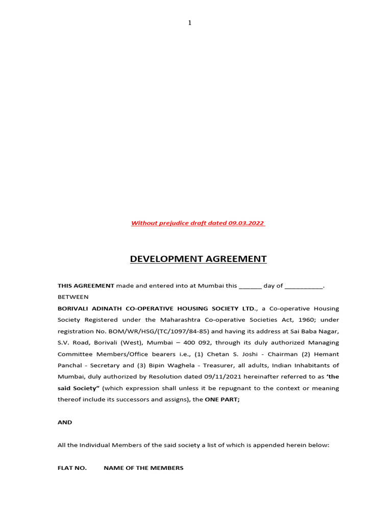 Development Agreement Draft for Approval 10mar2022 | PDF | Indemnity ...