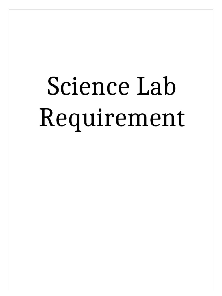 Science Lab Infrastructure and Equipment Requirements | PDF ...