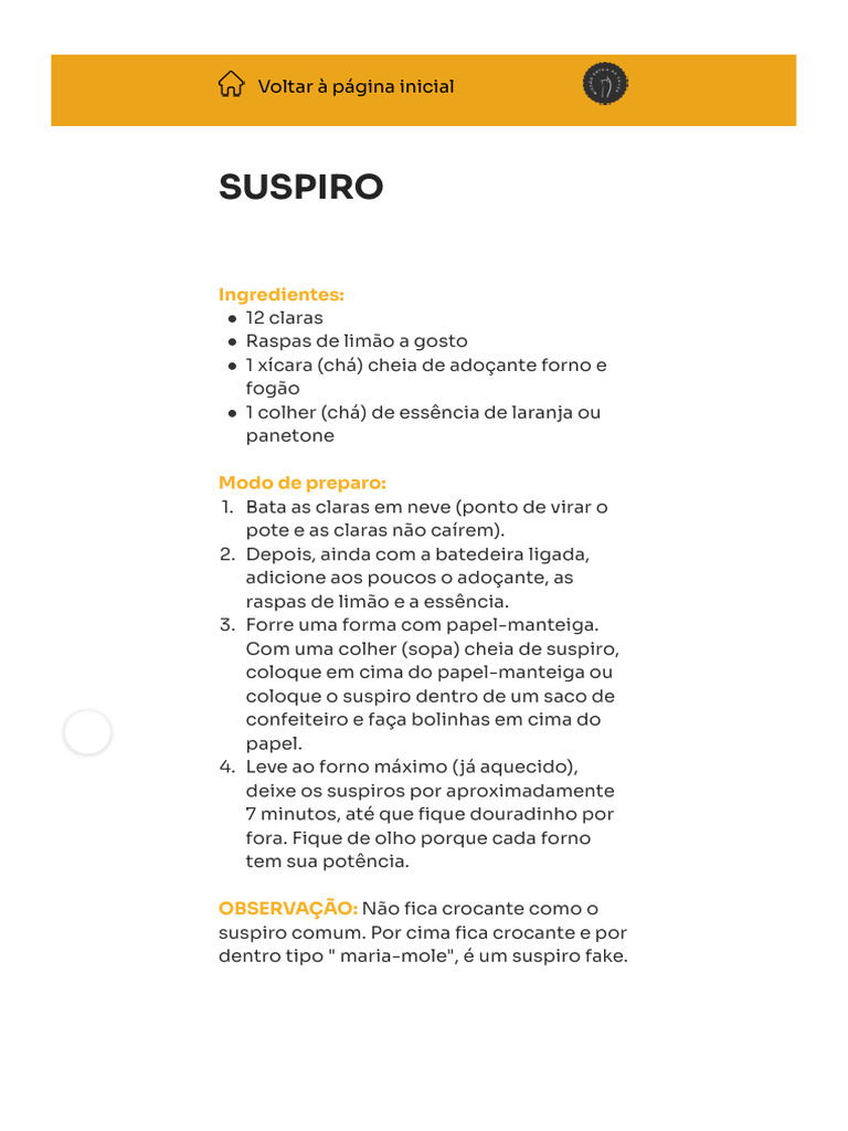 Suspiro - Receitas | PDF