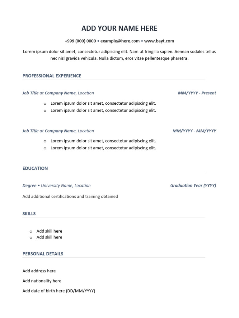 FREE-CV-template.docx | PDF