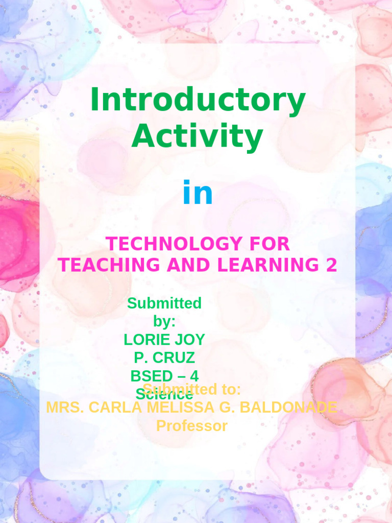 TTL 2 - Introductory Activity | PDF | Educational Technology | Teachers