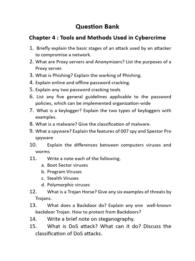 Cybersecurity Unit II QB | PDF