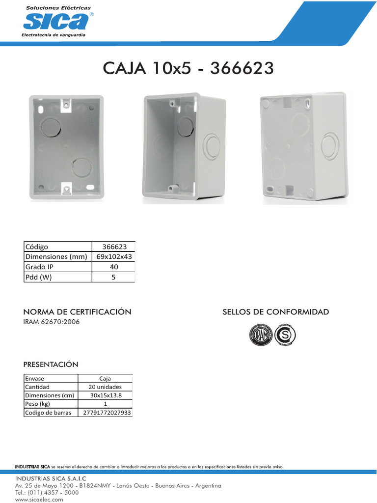 Caja 10x5 - 366623 | PDF
