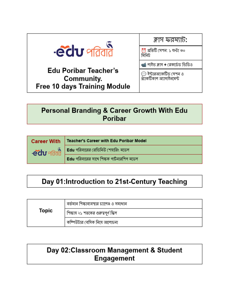 Teacher's Training Module | PDF