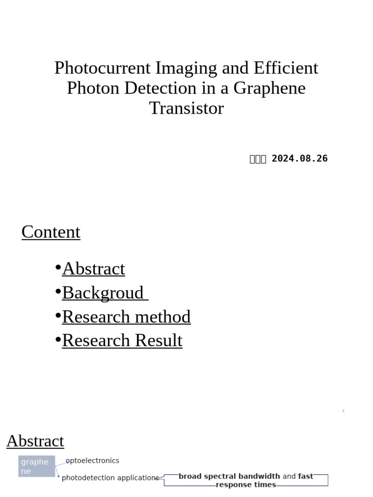 Photocurrent Imaging and Efficient Photon Detection in A Graphene Transistor | PDF | Graphene ...