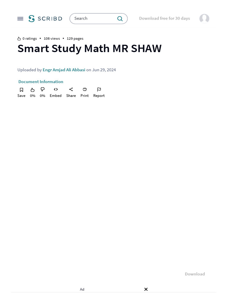 Smart Study Math MR Shaw - PDF | PDF | Scribd